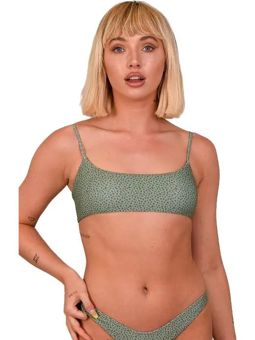 OOSC Sahara Lace-up Crop Bikini Top - Sage