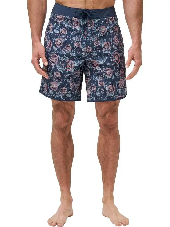 Travis Mathew Flourish Board Shorts - Mood Indigo/ Vintage Indigo