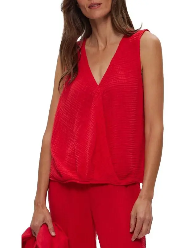 Michael Stars Kate Surplice Sleeveless Top - Rumba