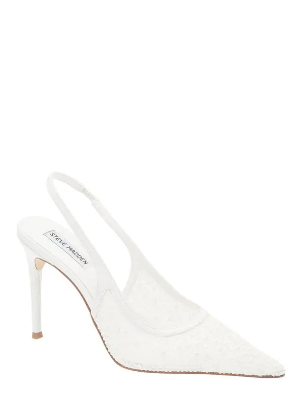 Steve Madden Reyes Pointed Toe Slingback Pump - White