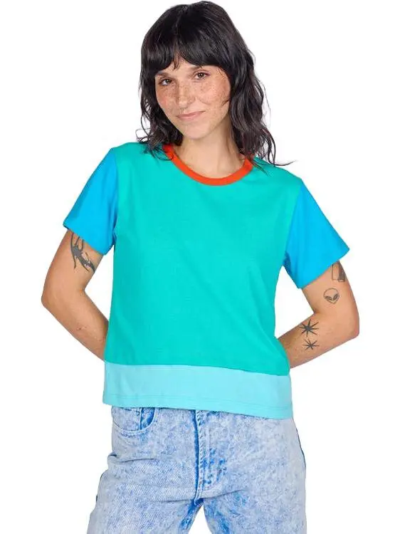 MOKUYOBI Color Blocked Double Hem Tee - Keel
