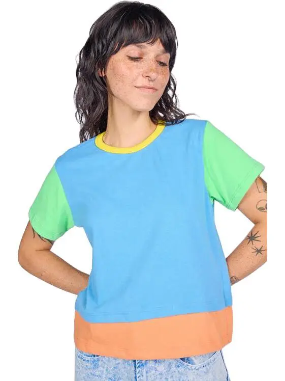MOKUYOBI Color Blocked Double Hem Tee - Lumeleaf