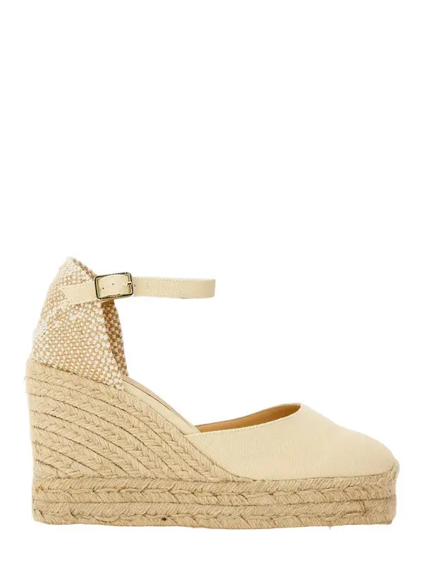 CastaÑer Wedge Espadrilles With Ankle Strap - Ivory