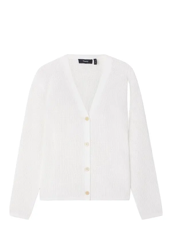Theory Pointelle-knit Cardigan - White