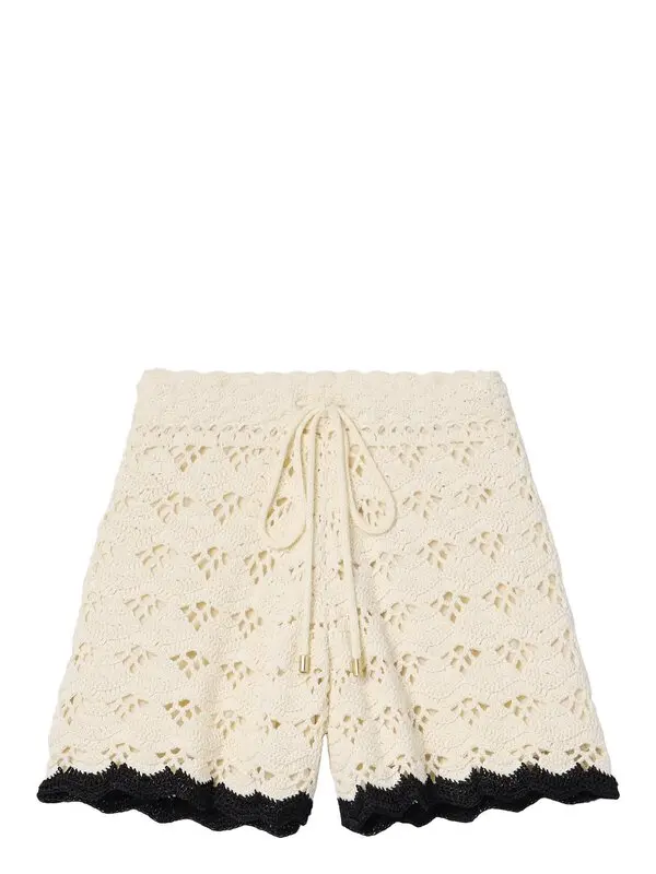 Zimmermann Rhiannon Crocheted Cotton Shorts - Cream