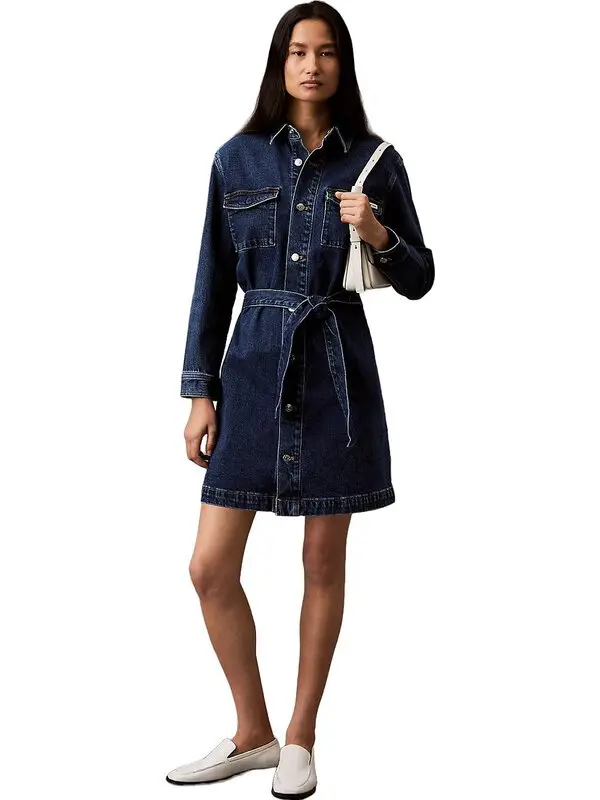 Calvin Klein Denim Shirt Dress - Dark Whirlpool
