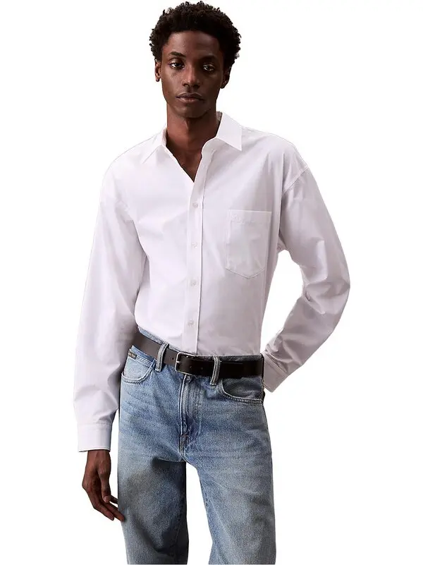 Calvin Klein Oversized Cotton Poplin Button-down - Brilliant White