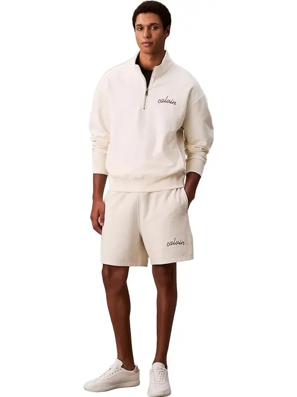 Calvin Klein Embroidered French Terry Shorts - Tofu