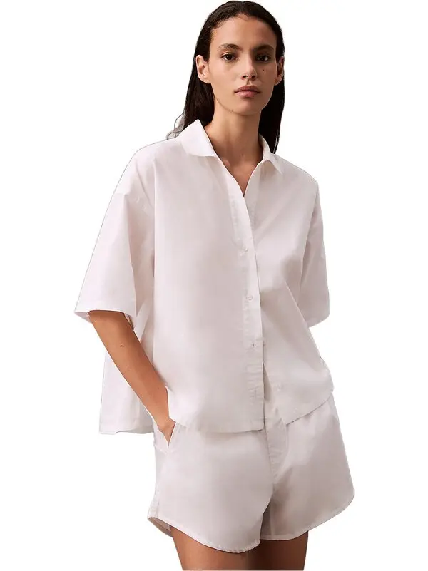 Calvin Klein Cotton Poplin Shirt - Classic White