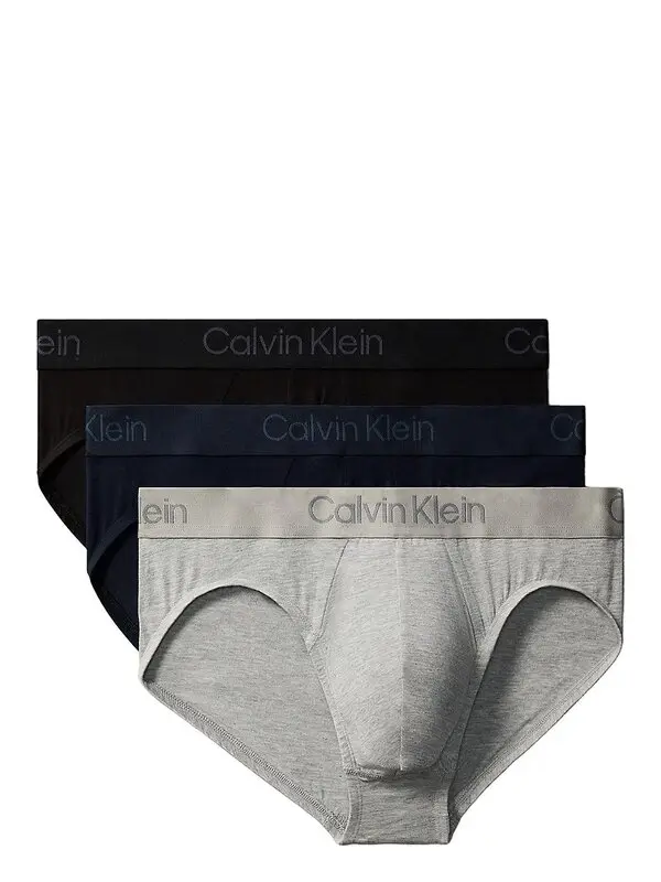 Calvin Klein Ultra Soft Modal 3-pack Hip Brief - Black/shoreline/grey Heather