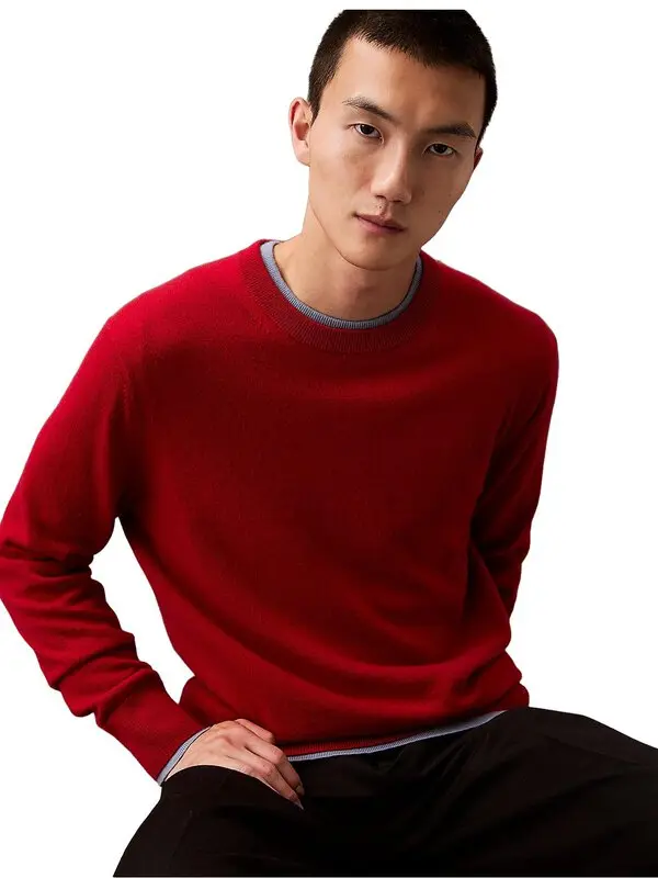 Calvin Klein Classic Cashmere Crewneck Pullover - Scarlet Sage