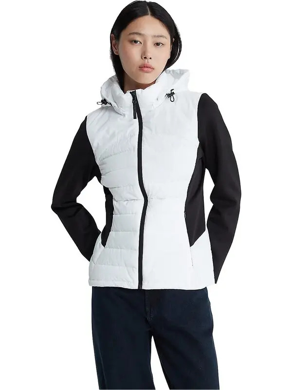 Calvin Klein Mixed Media Puffer Jacket - White