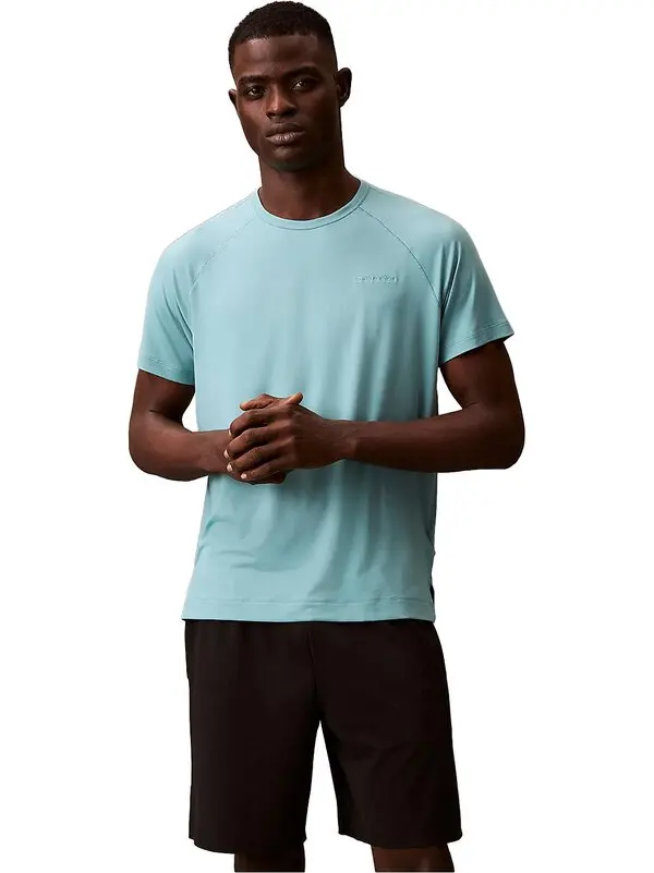 Calvin Klein Soft Stretch Sport Crewneck Tee - Saltwater Aqua