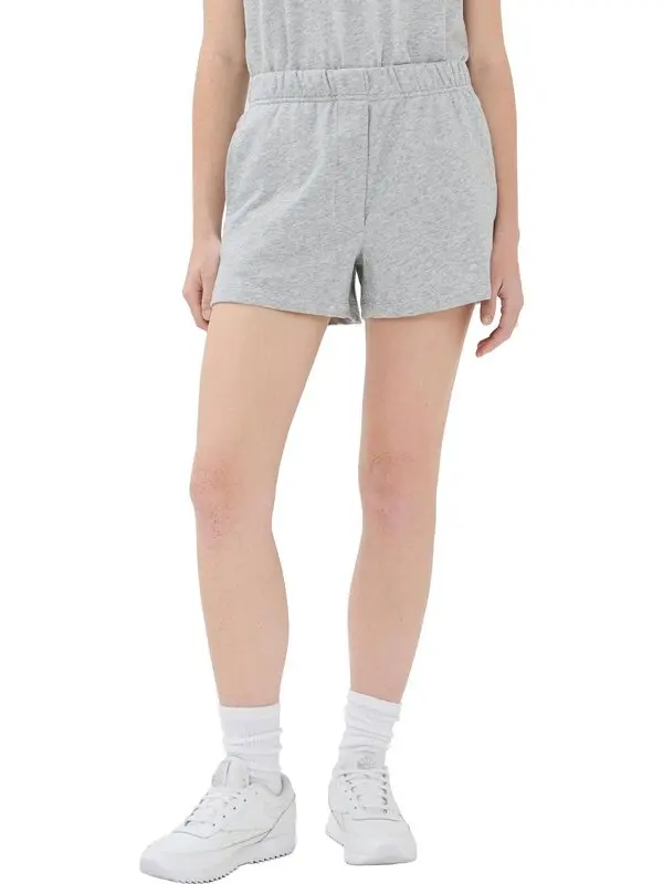 Tibi Lightweight Sweatshirting Short Shorts - Heather Grey