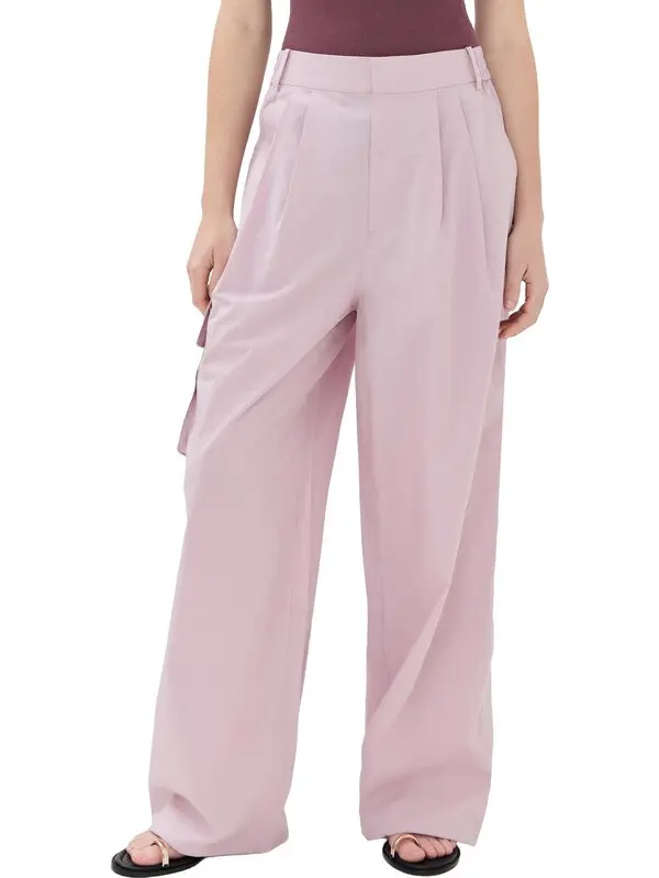 Tibi Vintage Cotton Wide-leg Cargo Pants - Mauve