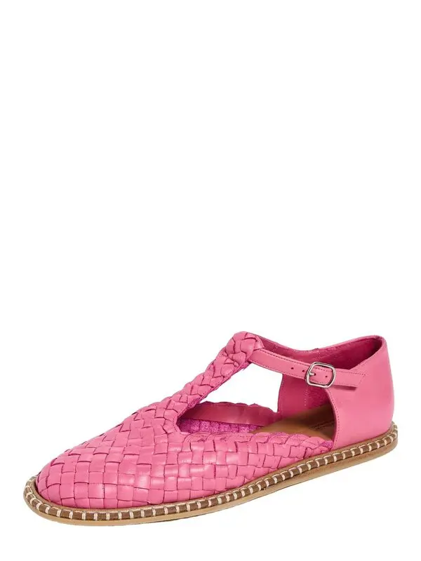 NAGUISA Fragaria Woven Flats - Pink