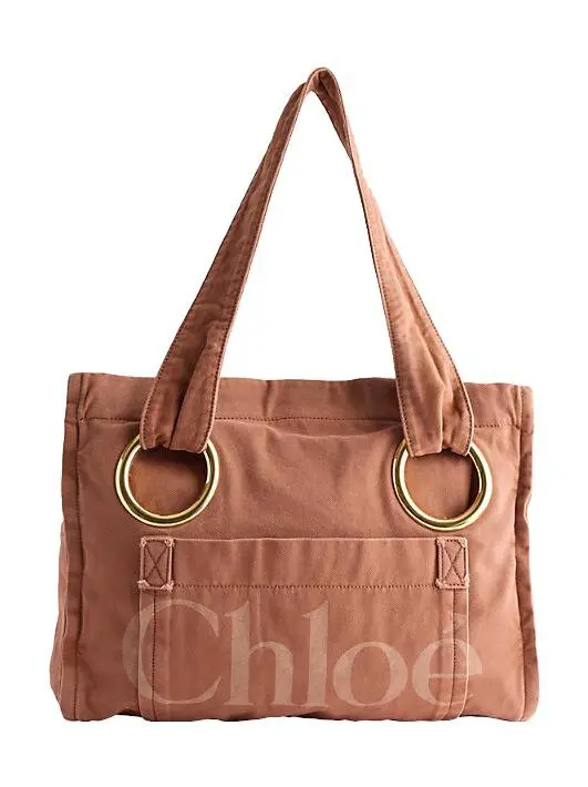 Chloé Plage Medium Cotton Tote Bag - Wild Pink