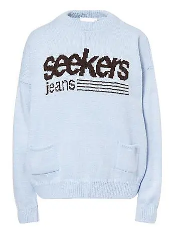 SISTERS & SEEKERS Brand-print Knitted Jumper - Blue