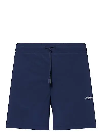 MALBON Logo-print Shell Shorts - Navy