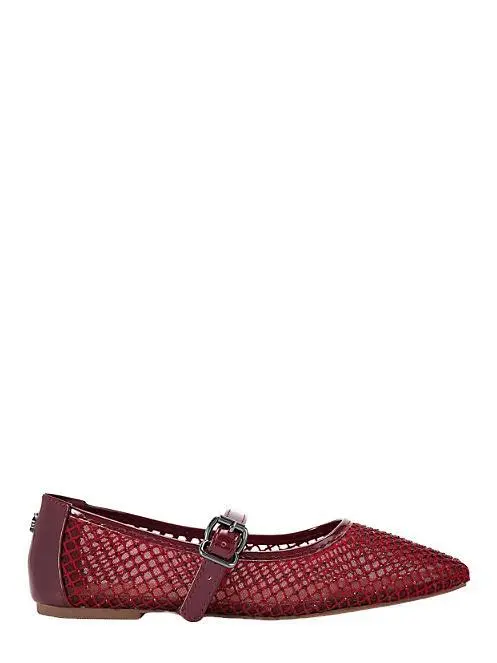 Kurt Geiger Nina Rhinestone-embellished Mary Jane Flats - Wine
