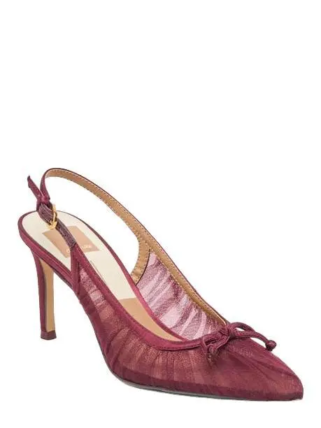 Dolce Vita Slingback Pointed Toe Pumps - Cranberry Tulle