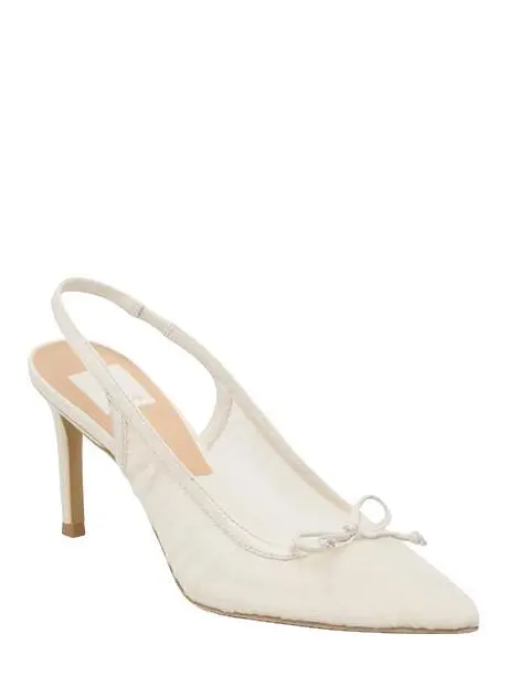 Dolce Vita Slingback Pointed Toe Pumps - White Tule