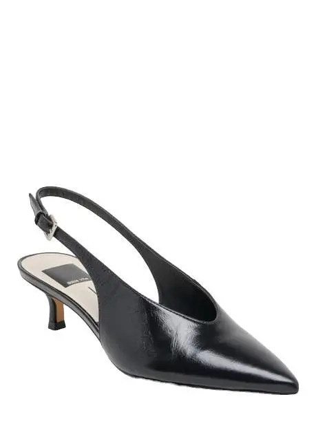 Dolce Vita Alenna Slingback Kitten Heel Pumps - Midnight Crinkle Pat