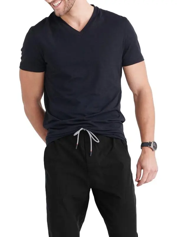 SAXX Droptemp® Cooling Cotton Blend Slim Fit V-neck Undershirt - Black