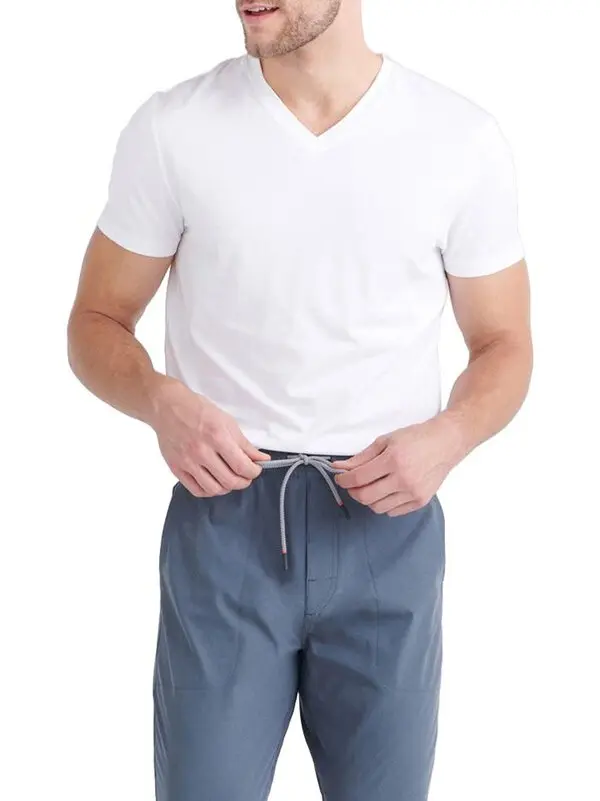 SAXX Droptemp® Cooling Cotton Blend Slim Fit V-neck Undershirt - White