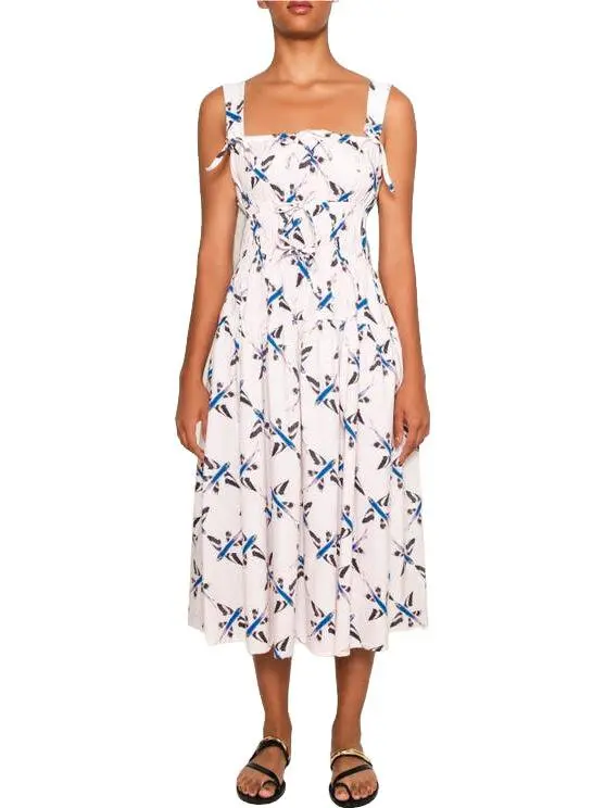 THE LULO PROJECT Bahia Tie Sleeveless Midi Dress - Flying Fish