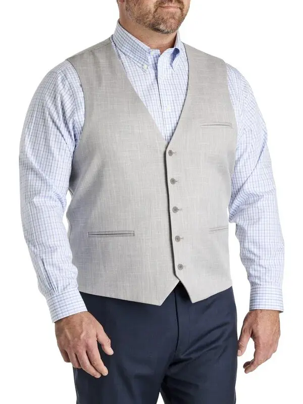 OAK HILL BY DXL Textured Vest - Grey