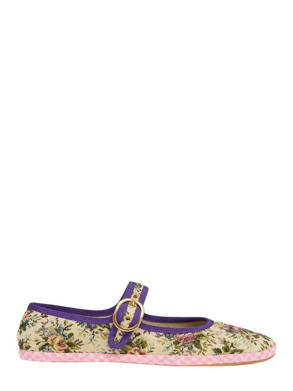 Valentino Garavani Endouce Floral Brocade Ballet Flats - Beige Multi