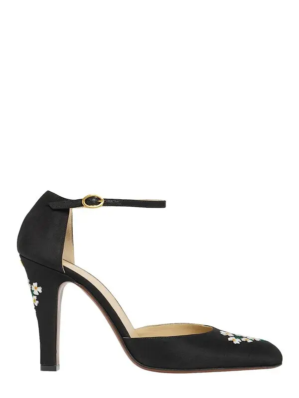 Valentino Garavani Hi Dolly Daisy Embroidered Pumps - Nero
