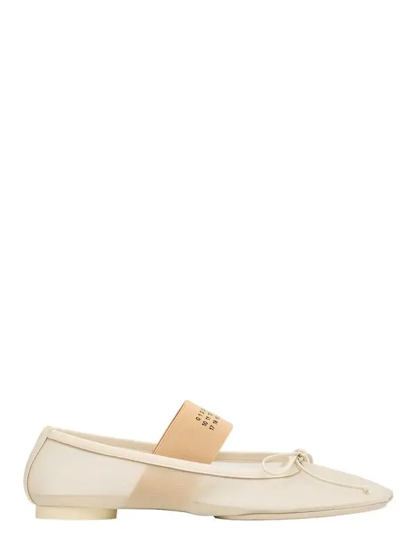 MAISON MARGIELA Mesh Anatomic Numeric Ballerina Flats - White Sand