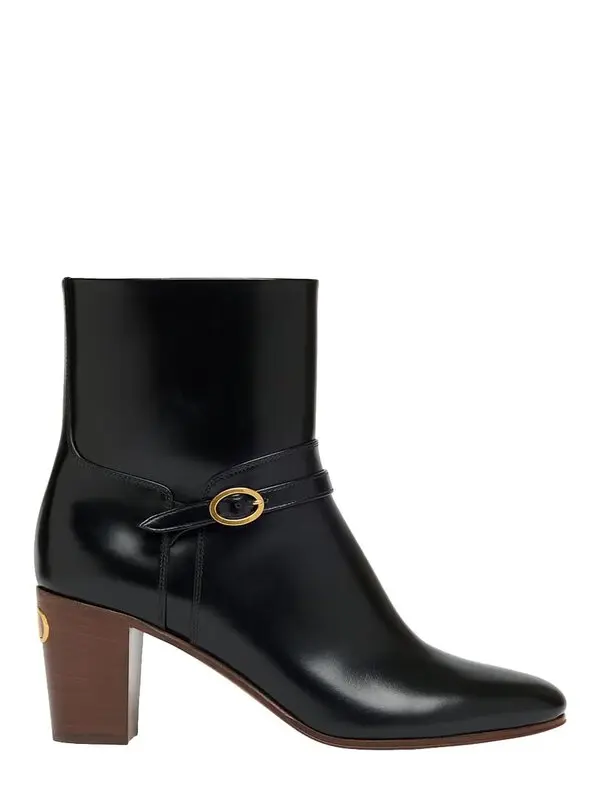 Valentino Garavani Pattie Leather Ankle Boots - Nero