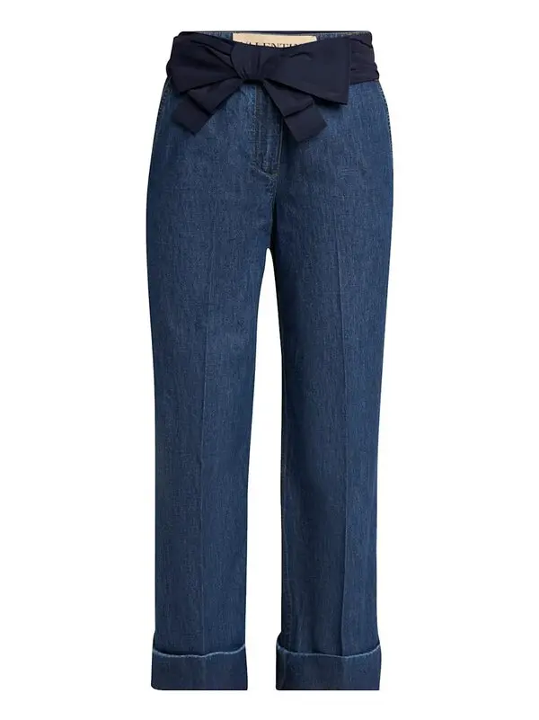 Valentino Garavani Chambray Pants With Bow - Denim