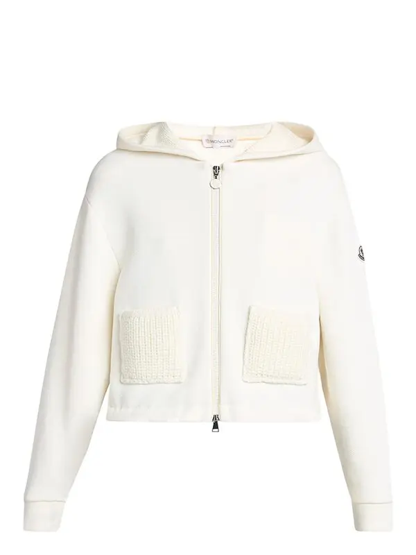 Moncler Hooded Zip-up Cardigan - White