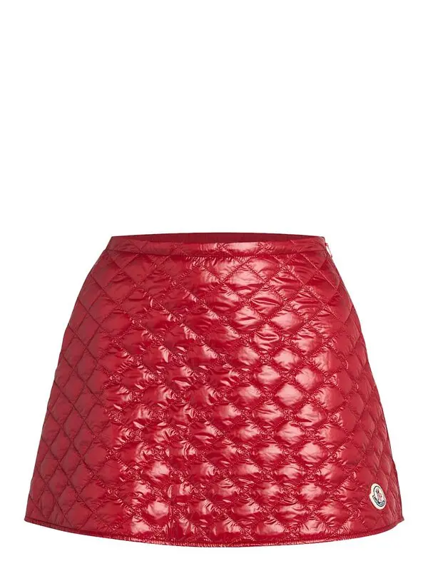 Moncler Quilted A-line Mini Skirt - Medium Red