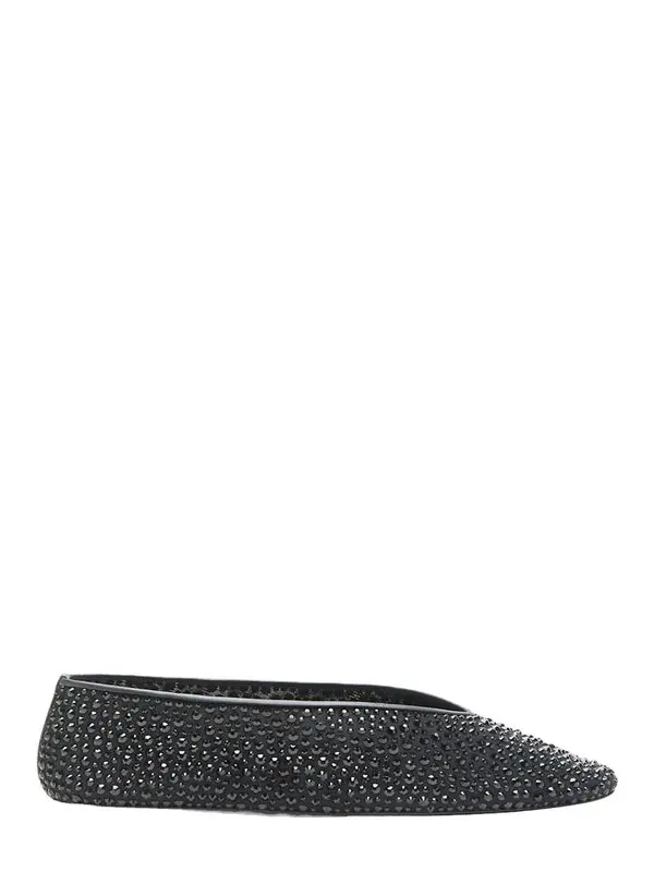 Le Monde Beryl Luna Crystal Mesh Ballerina Flats - Black
