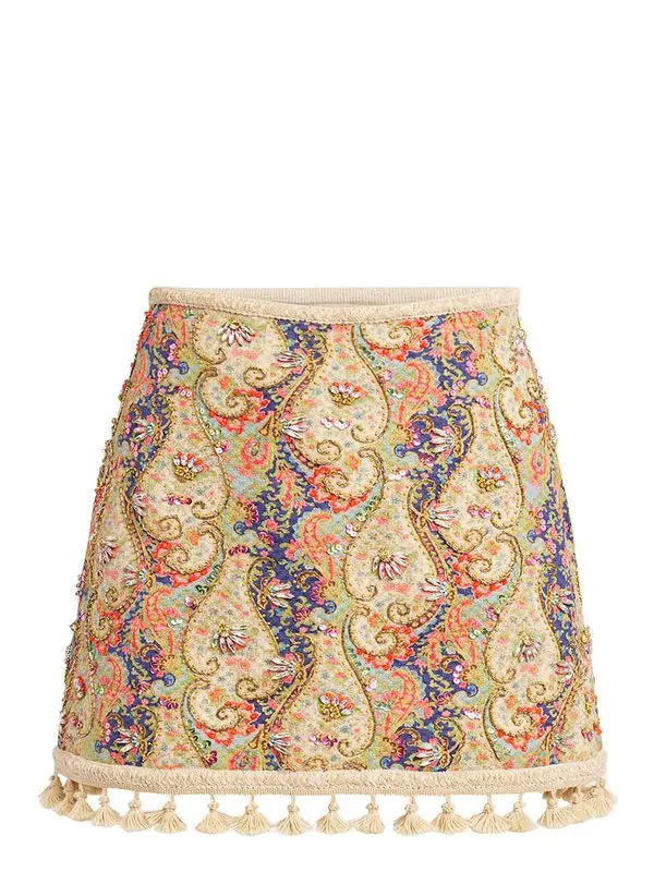 Valentino Garavani Embellished Floral-print Mini Skirt - Multi