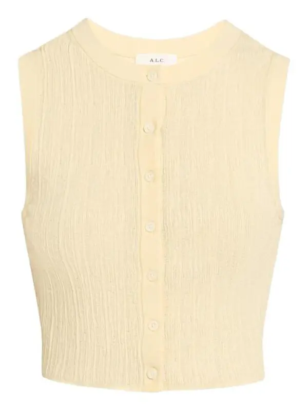 A.L.C. Lottie Button-front Top - Butter