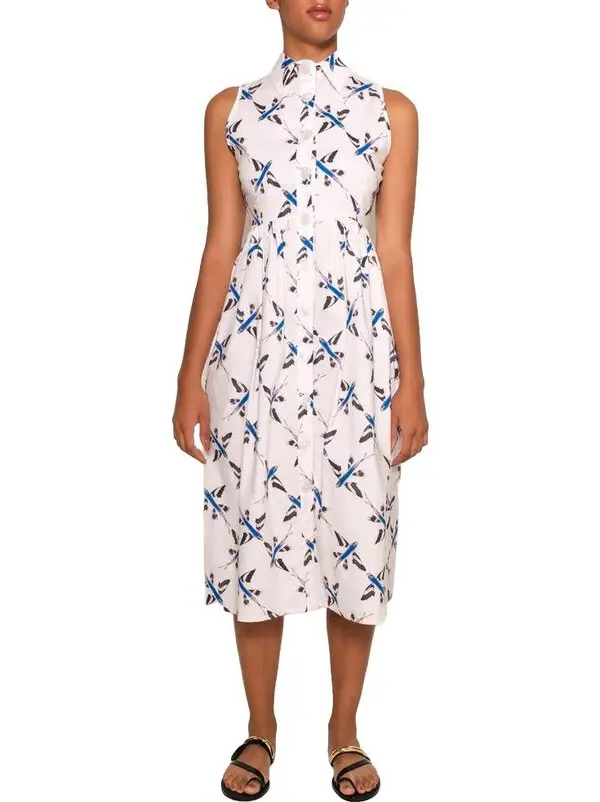 THE LULO PROJECT Sleeveless Midi Shirtdress - Flying Fish