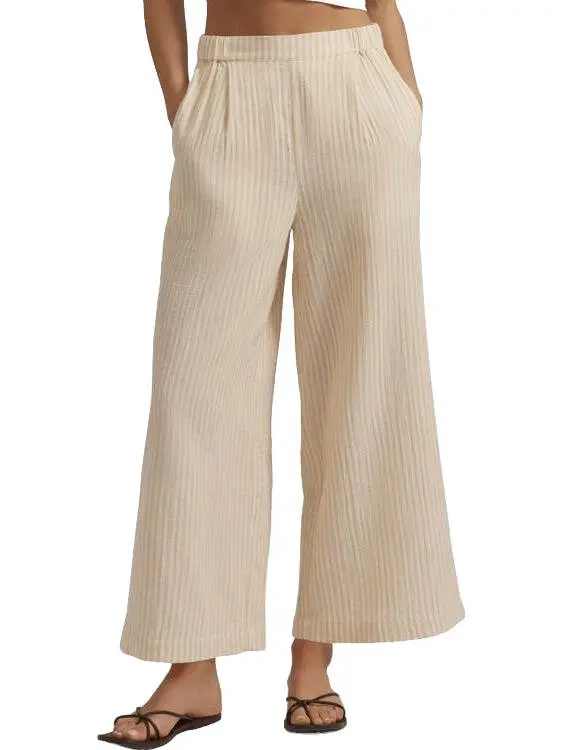 FAVORITE DAUGHTER The Beach Walk Wide Leg Pants - Sand Stripe