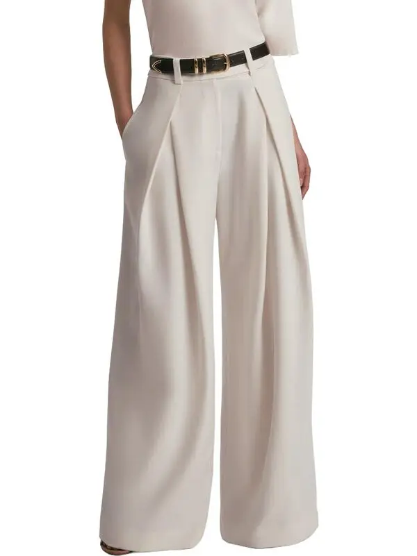 FAVORITE DAUGHTER Pleated Wide-leg Trousers - Ivory