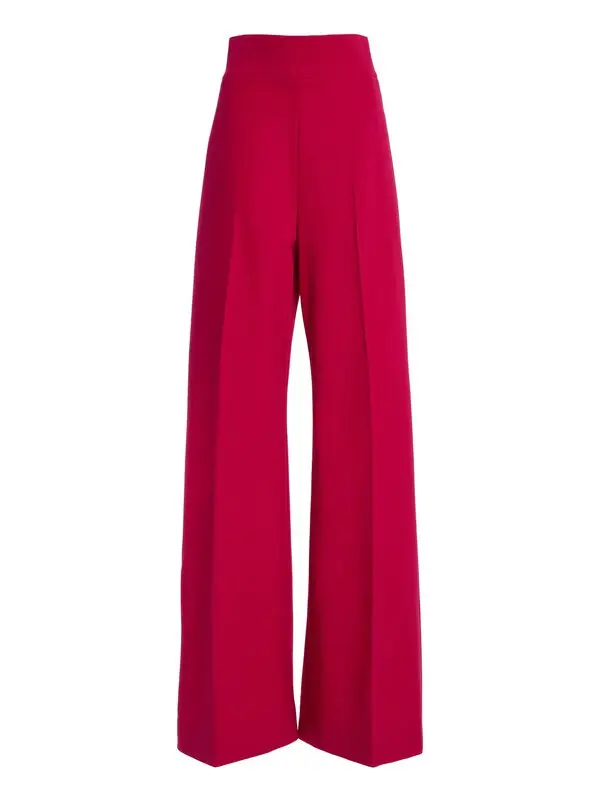 Carolina Herrera Bi-stretch Wool Tailoring Wide-leg Pants - Berry