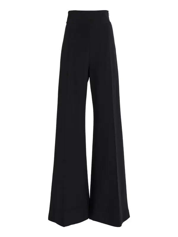 Carolina Herrera Bi-stretch Wool Tailoring Wide-leg Pants - Black