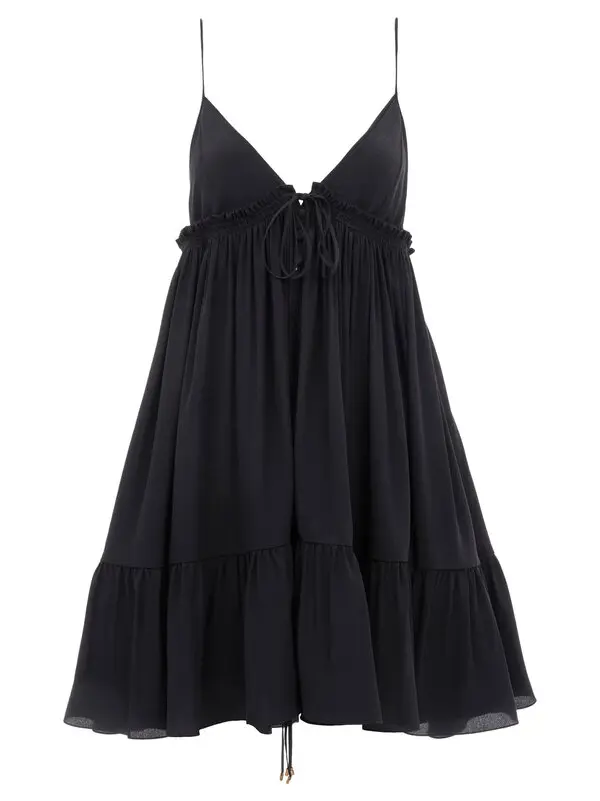 Chloé Organic Silk Crepe De Chine Mini Dress - Black