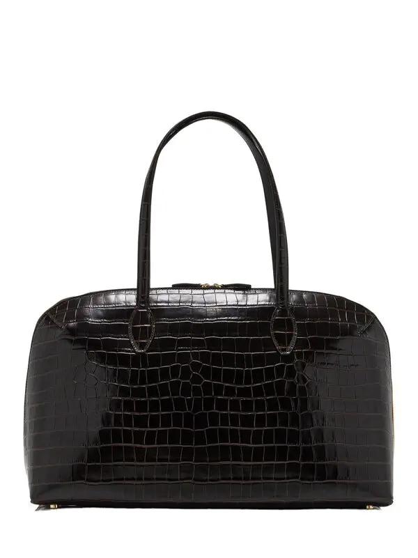 TOTEME Croc-embossed Leather Day Tote Bag - Brown