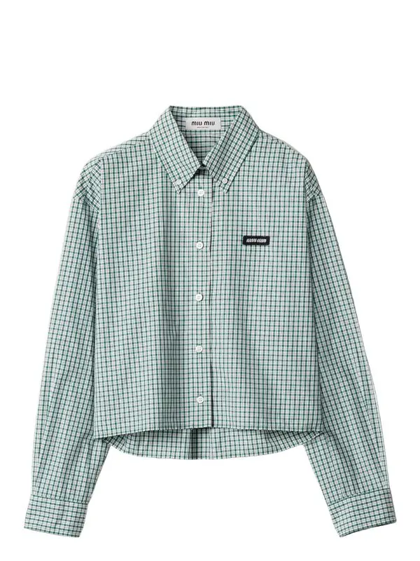 Miu Miu Checked Shirt - Emerald/white