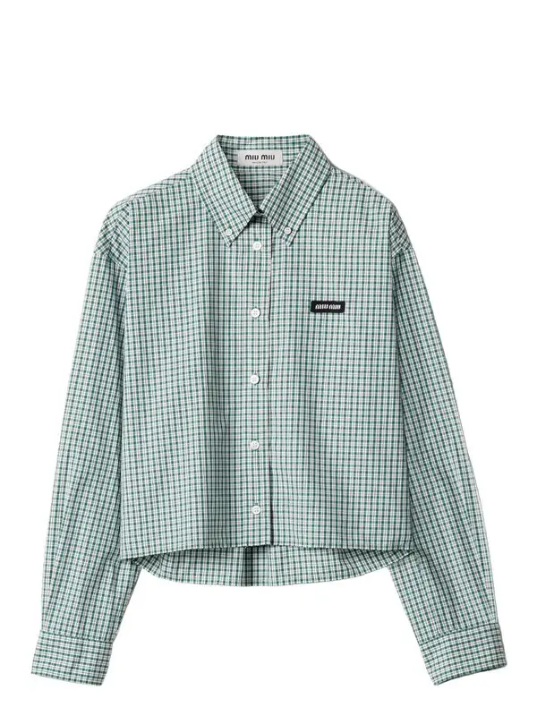 Miu Miu Checked Shirt - Emerald/white